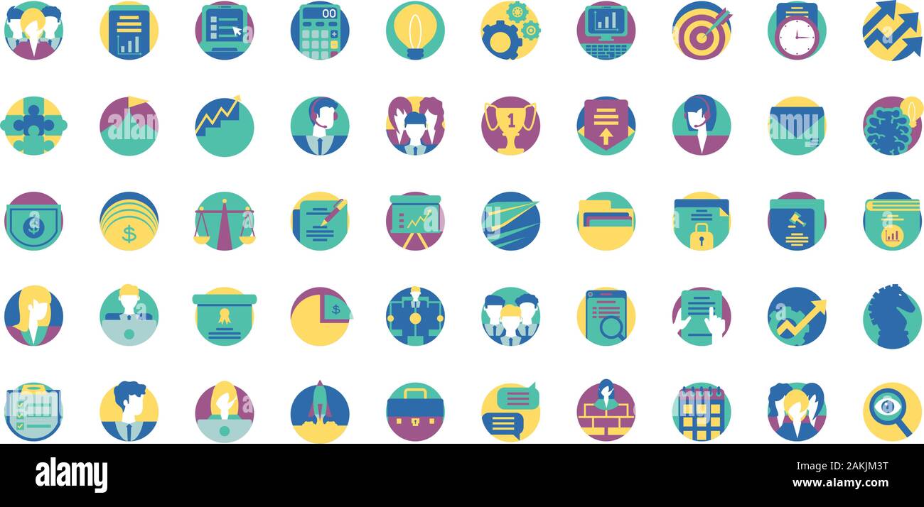 Icon set design, Strategy management business workforce financial ...