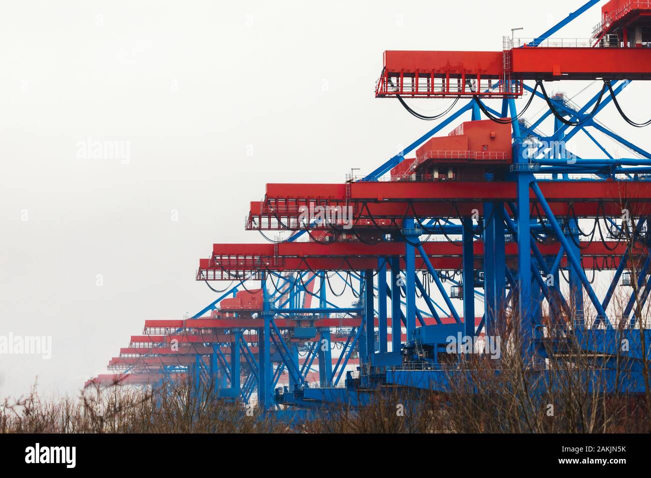 modern container terminal bridges Stock Photo - Alamy