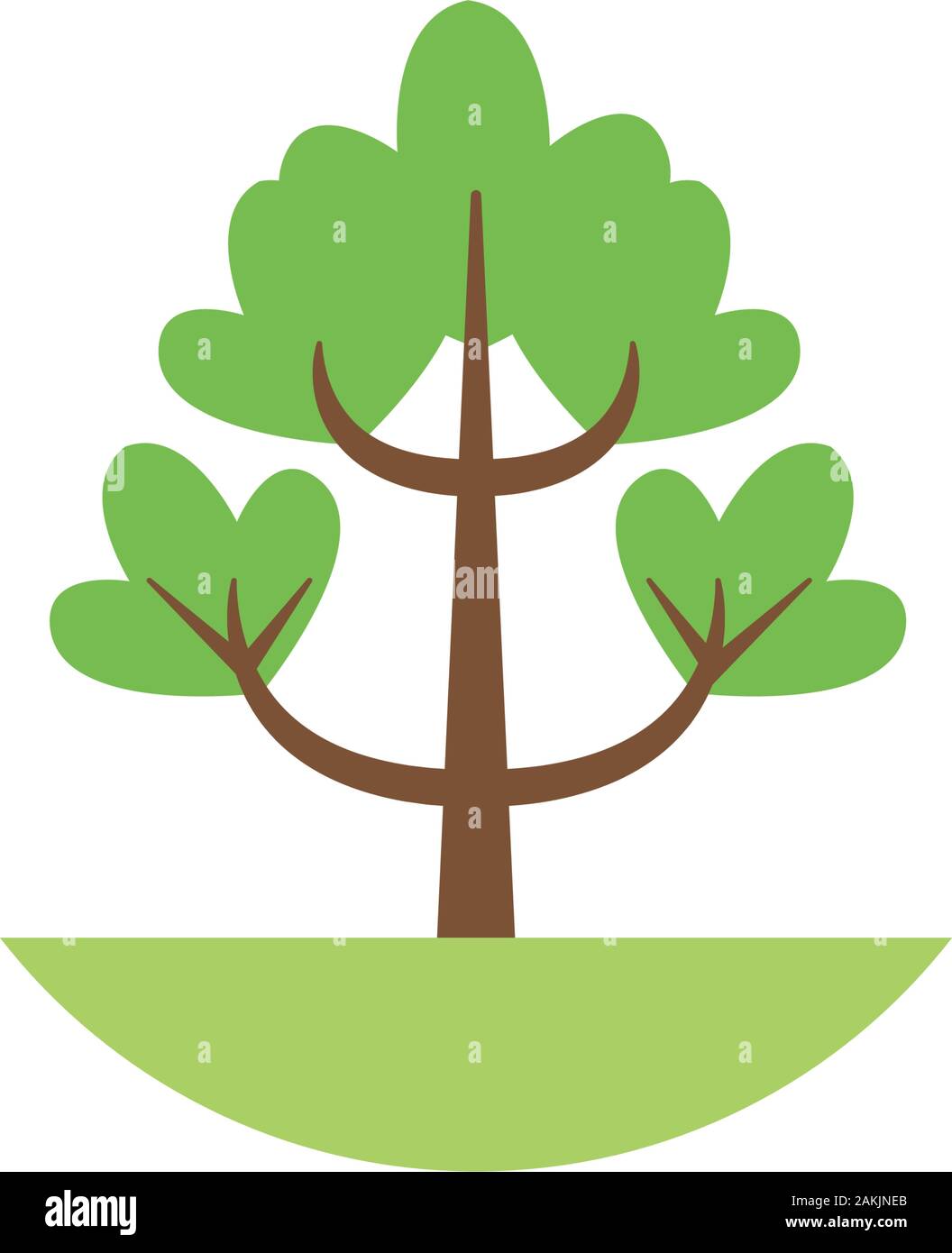 tree with branches flat style vector illustration design Stock Vector ...