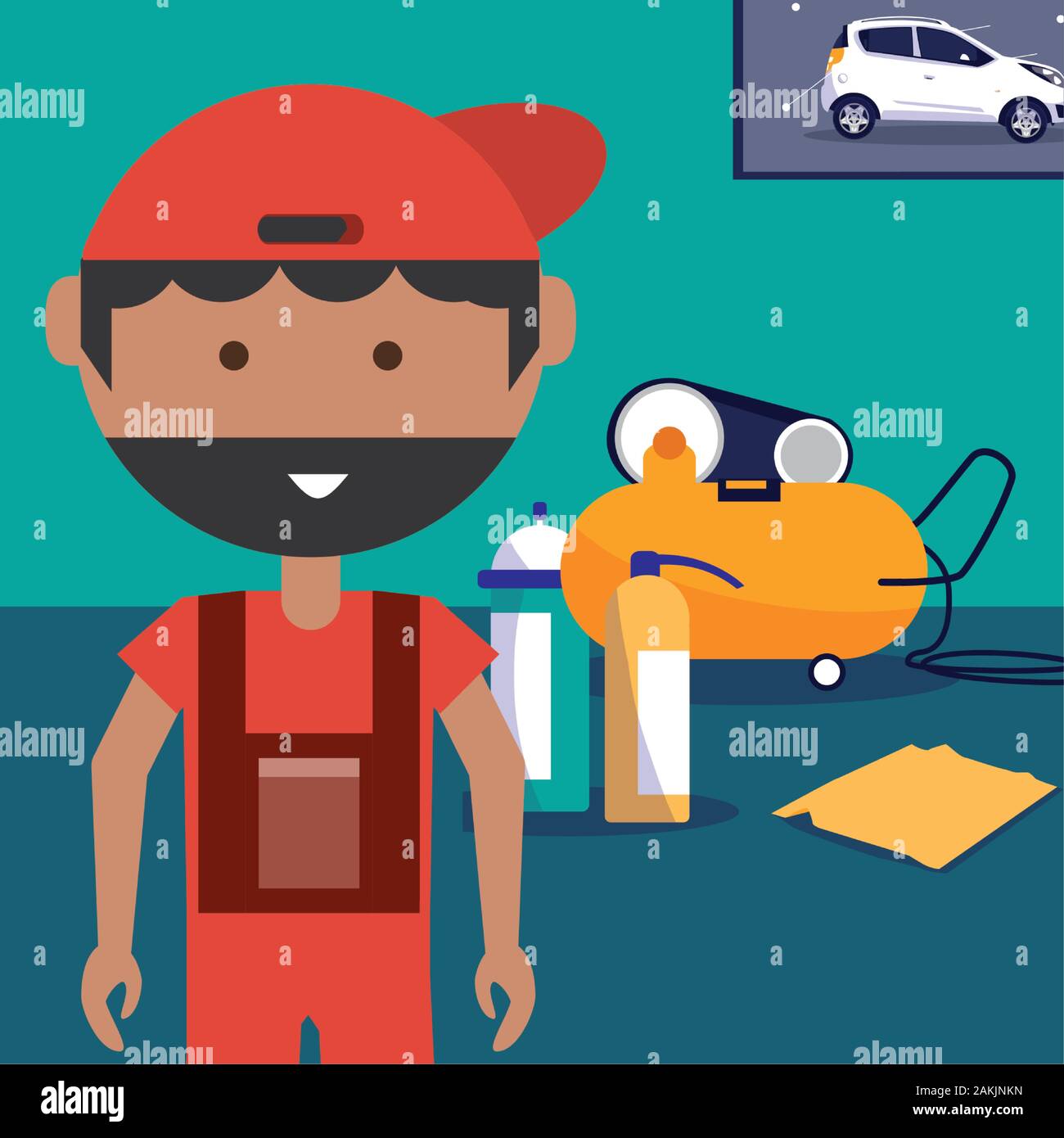 Repairman replace Stock Vector Images - Alamy