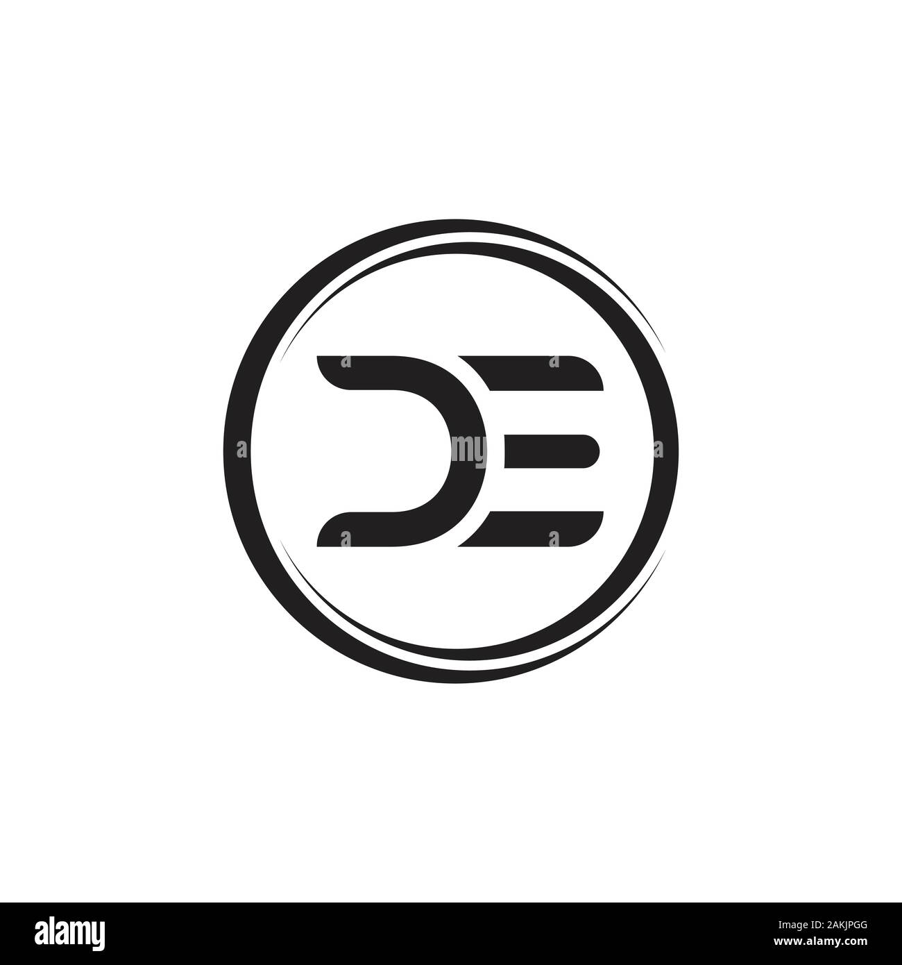 Initial DE Letter Logo With Creative Modern Business Typography Vector ...