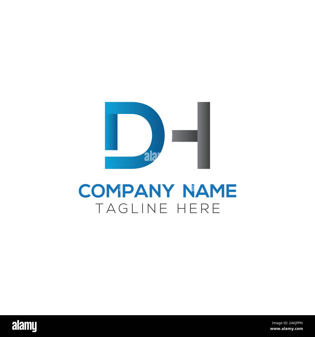 Initial DH Letter Logo With Creative Modern Business Typography Vector ...