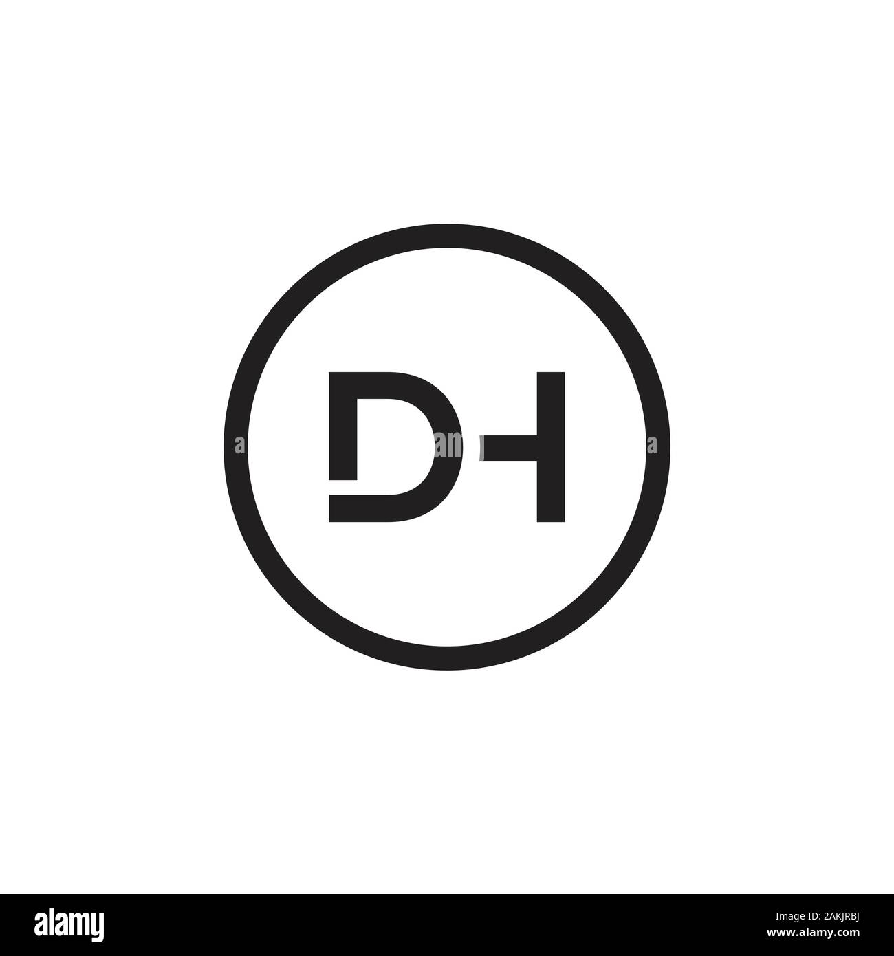 Initial DH Letter Logo With Creative Modern Business Typography Vector ...