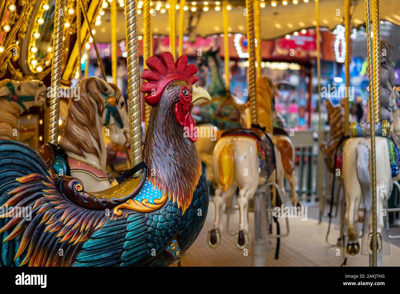 Hyde Park, London, UK 5th January, 2020. A carousel, round about, also ...