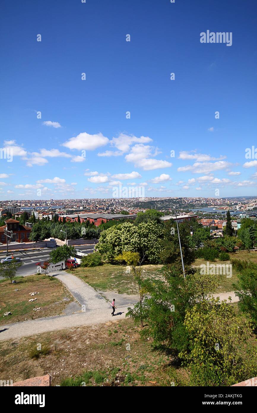 Coast in Istanbul, Turkey. Panoramic view of the Istanbul waterfront ...