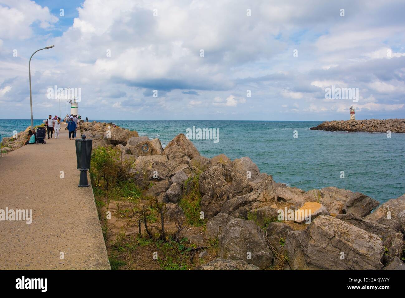 Agva, Turkey-September 12th 2019. Tourists walk towards 1 of the ...