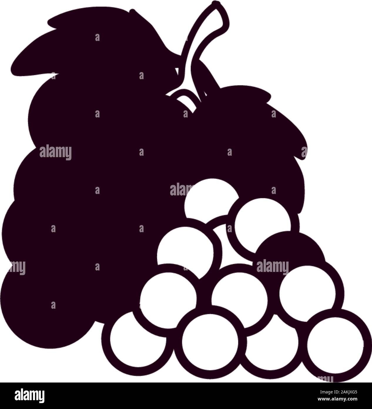 grapes fruits block line style icon vector illustration design Stock ...