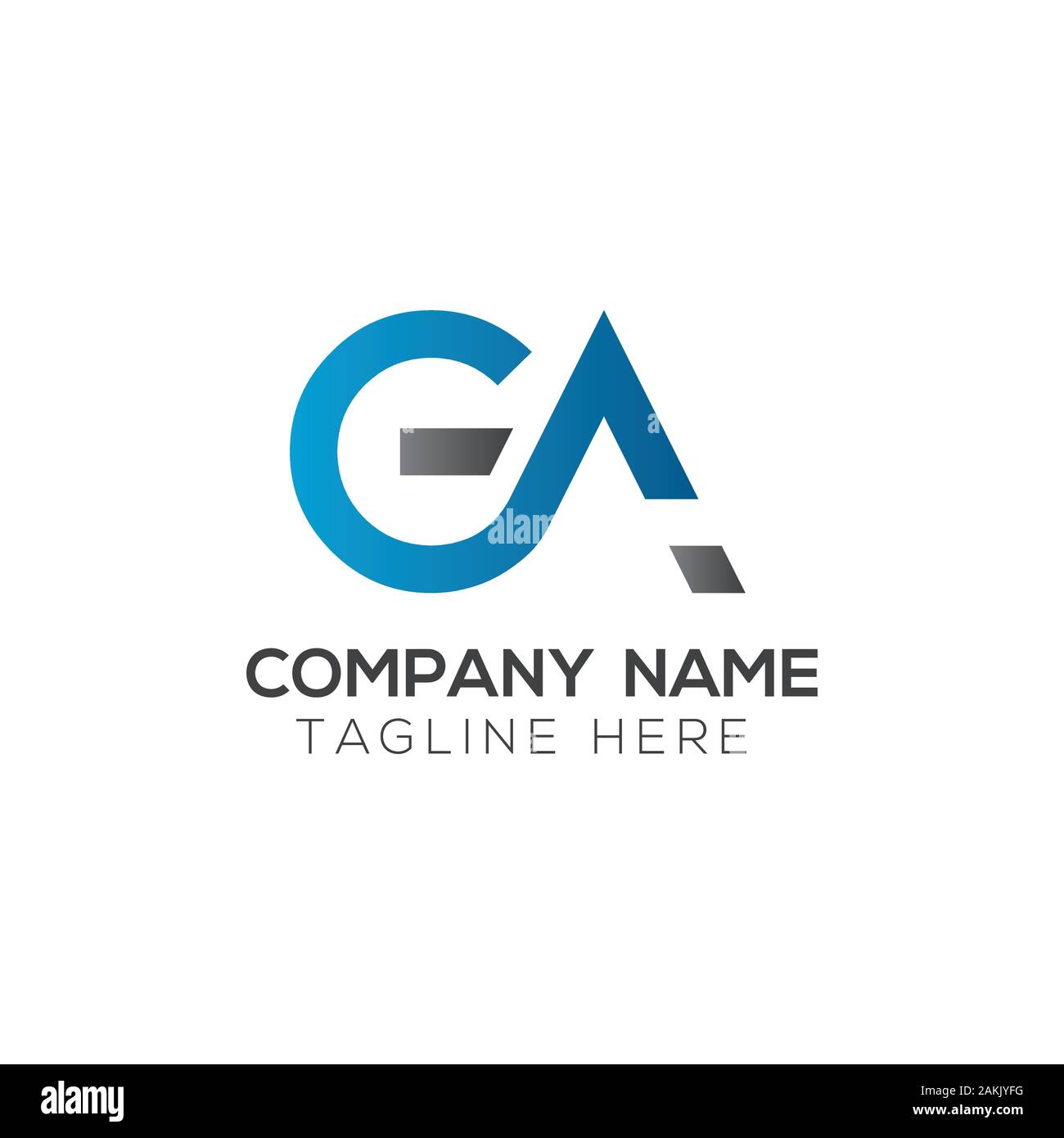 Initial GA Letter Linked Logo. GA letter Type Logo Design vector ...