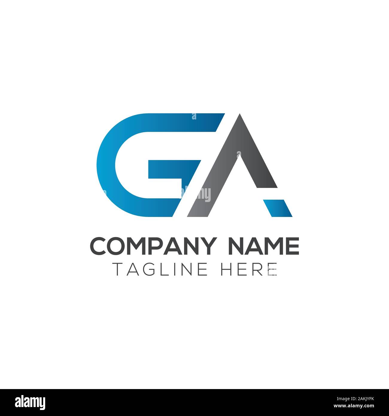 Initial GA Letter Linked Logo. GA letter Type Logo Design vector ...