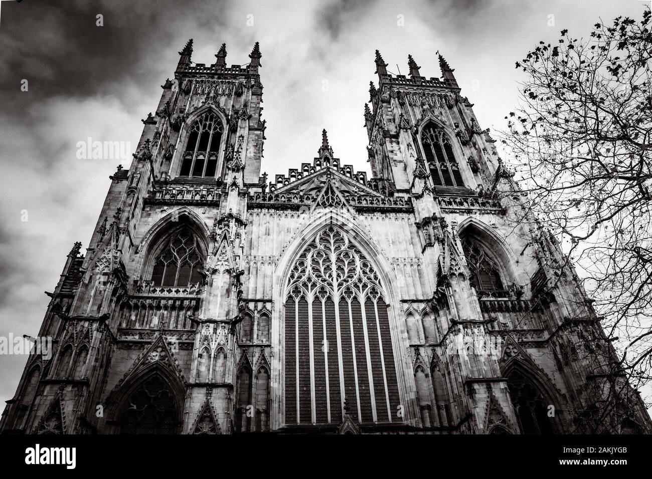 The front view of York minster Cathedral during December time Stock ...