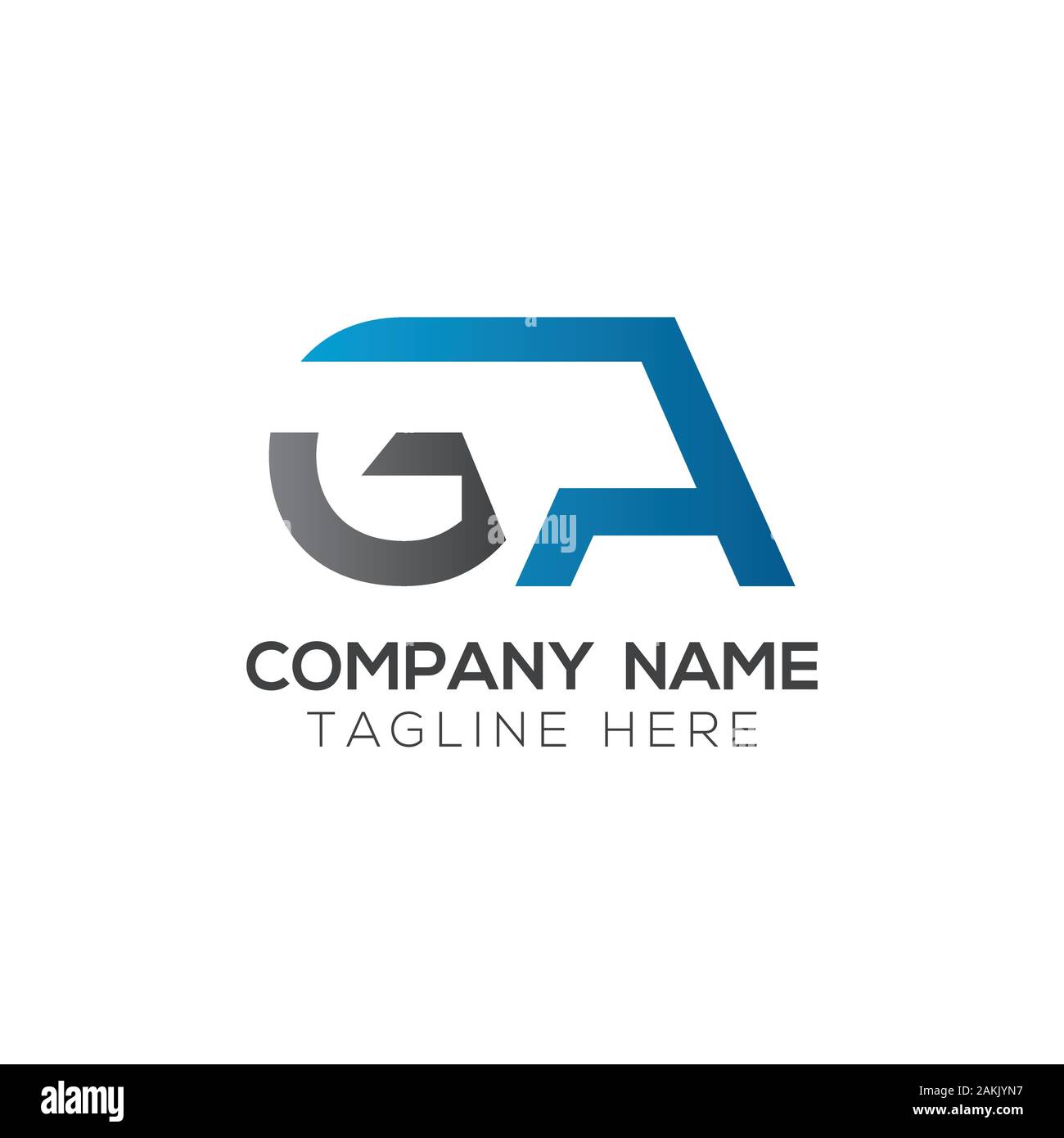 Initial GA Letter Linked Logo. GA letter Type Logo Design vector ...