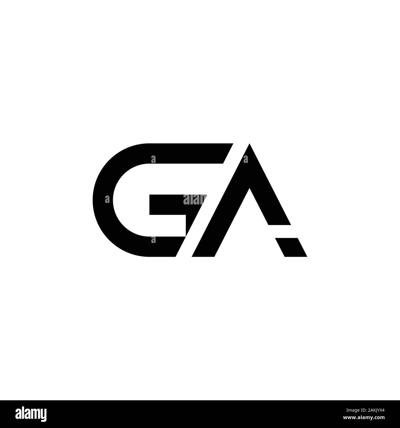 Initial GA Letter Linked Logo. GA letter Type Logo Design vector ...