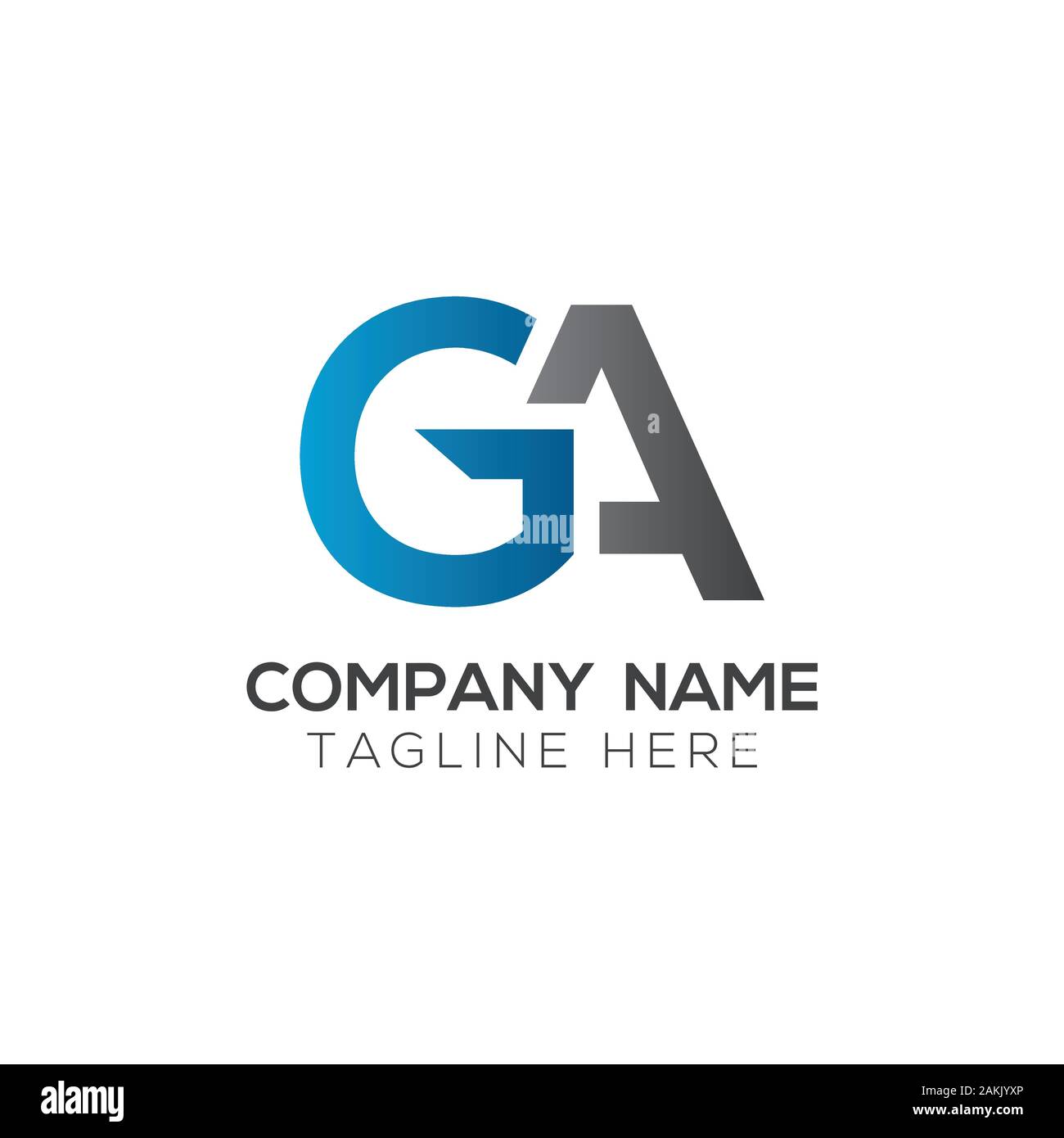 Initial GA Letter Linked Logo. GA letter Type Logo Design vector ...