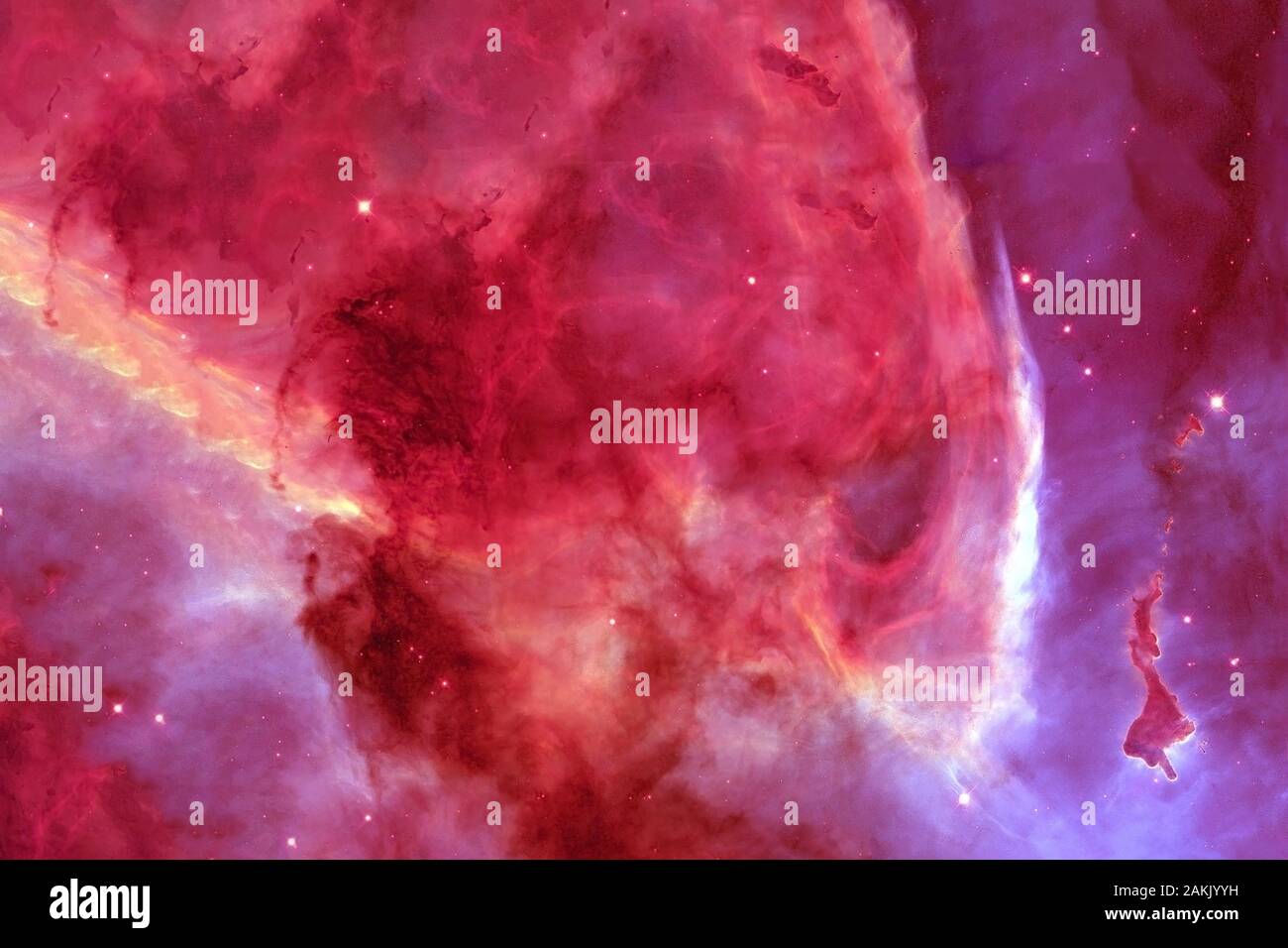 Red nebula in deep space. Elements of this image were furnished by NASA ...