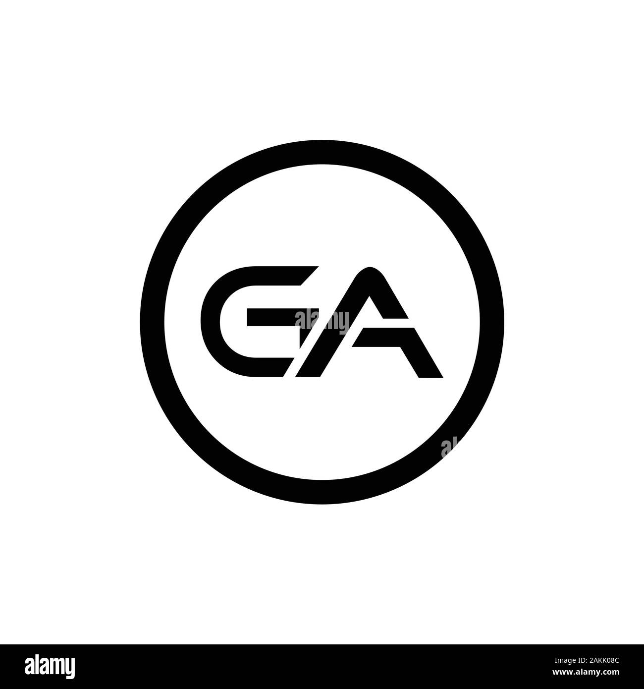 Initial GA Letter Linked Logo. GA letter Type Logo Design vector ...