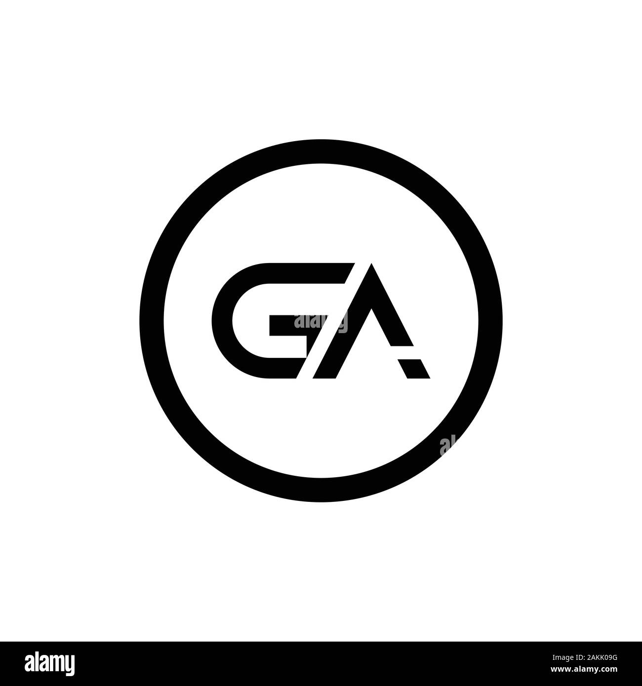 Initial GA Letter Linked Logo. GA letter Type Logo Design vector ...