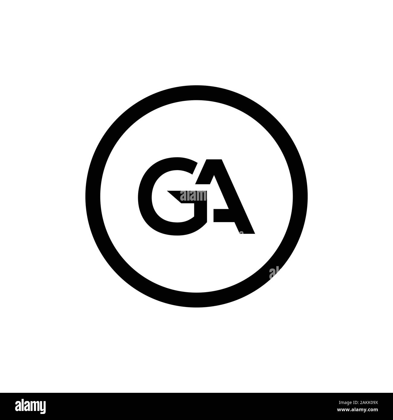 Initial GA Letter Linked Logo. GA letter Type Logo Design vector ...