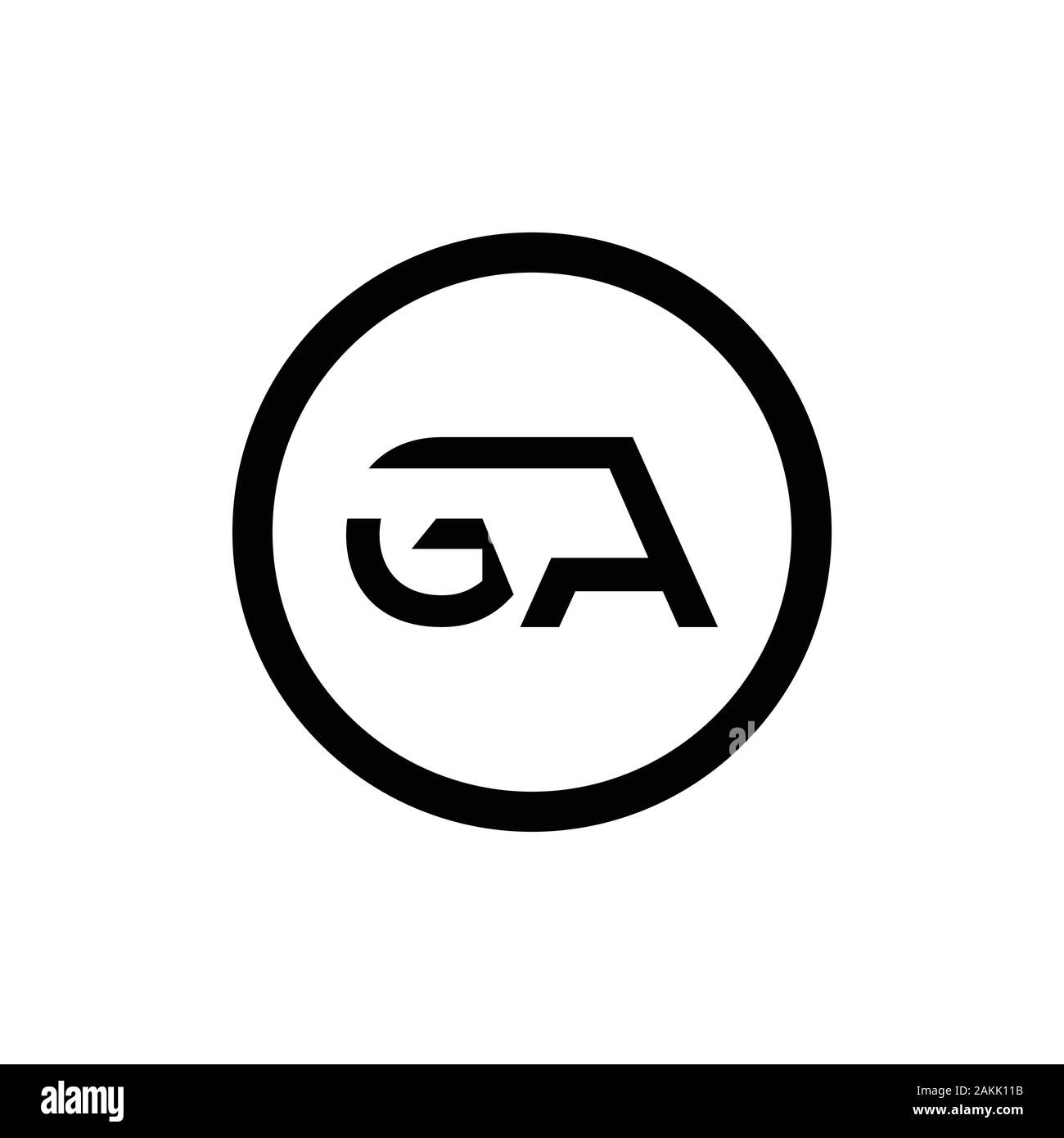 Initial GA Letter Linked Logo. GA letter Type Logo Design vector ...