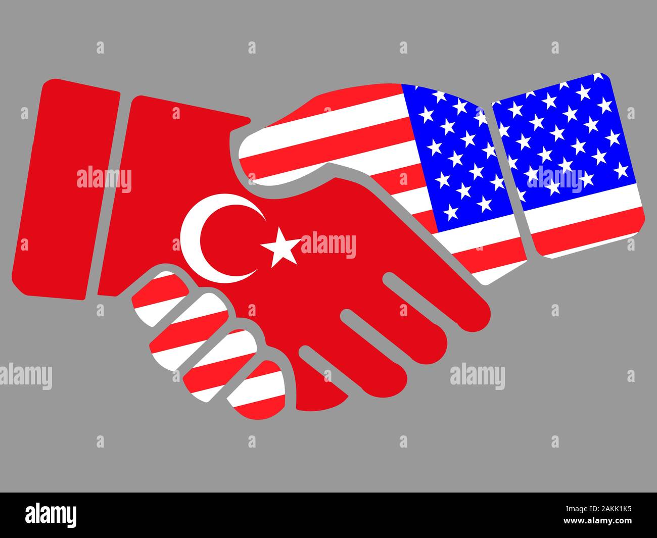 Turkey and USA flags Handshake vector Stock Vector Image & Art - Alamy