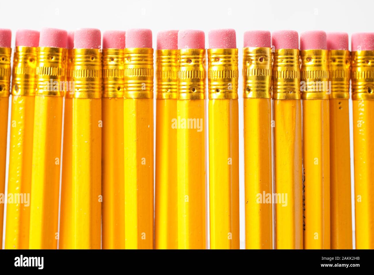 Yellow pencils isolated on white background Stock Photo - Alamy