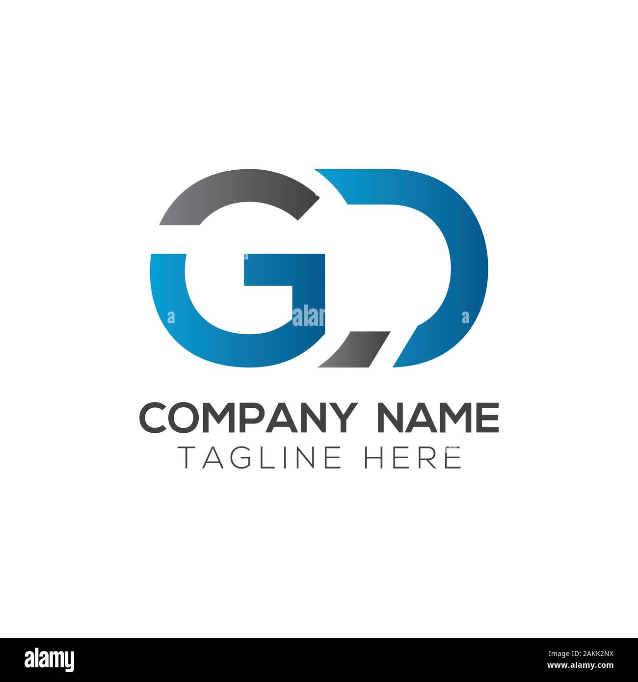 Initial GD Letter Linked Logo. GD letter Type Logo Design vector ...