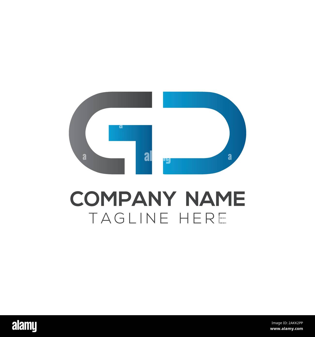Initial GD Letter Linked Logo. GD letter Type Logo Design vector ...
