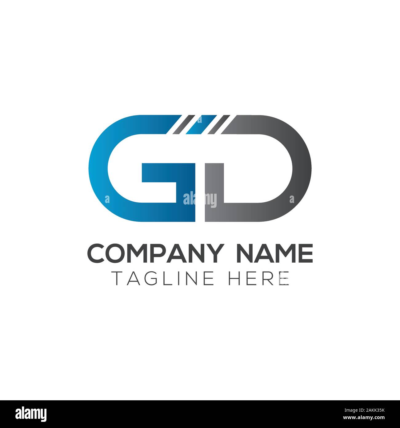 Initial GD Letter Linked Logo. GD letter Type Logo Design vector ...