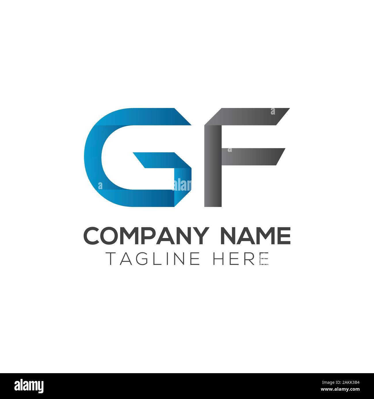 Initial GF Letter Linked Logo. GF letter Type Logo Design vector ...