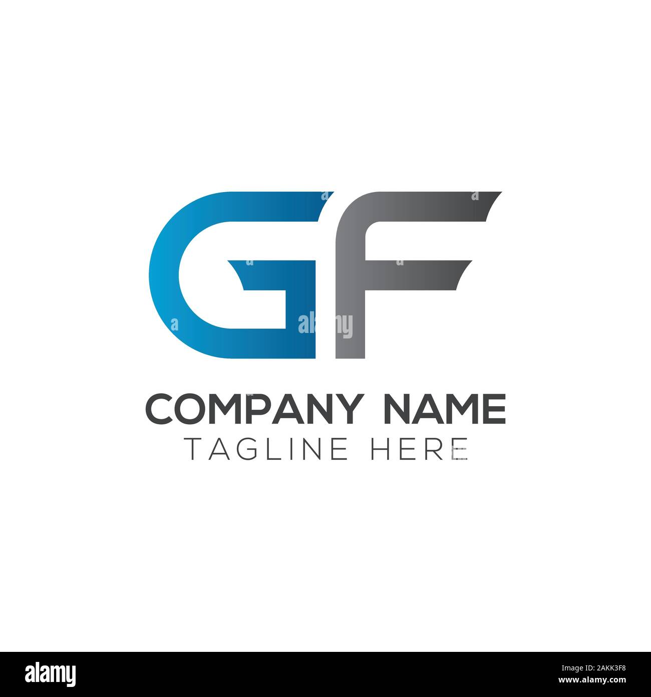 Initial GF Letter Linked Logo. GF letter Type Logo Design vector ...