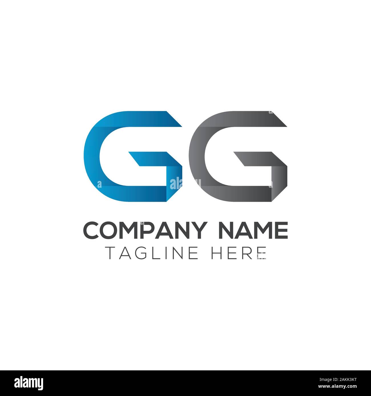 Initial GG Letter Linked Logo. GG letter Type Logo Design vector ...