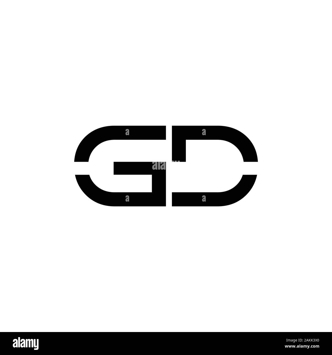 Initial GD Letter Linked Logo. GD letter Type Logo Design vector ...