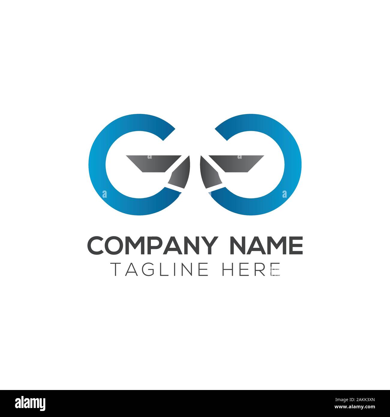 Initial GG Letter Linked Logo. GG letter Type Logo Design vector ...