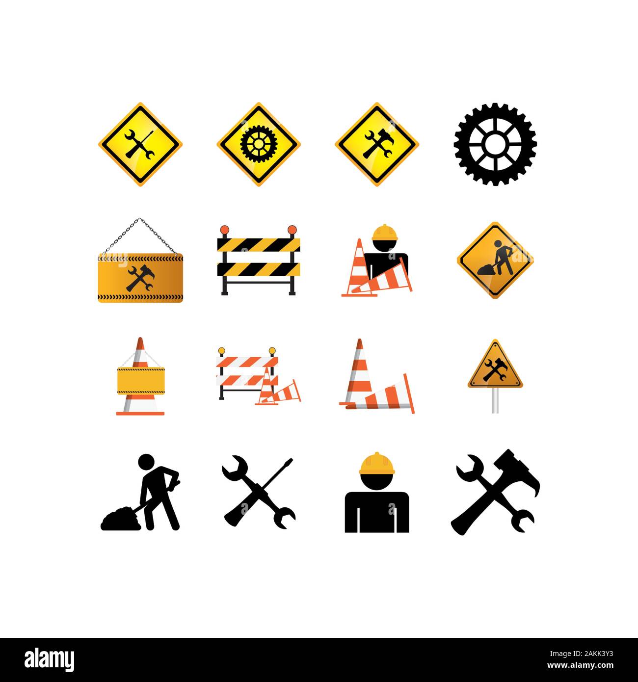 Icon set design of Construction working maintenance workshop repairing ...