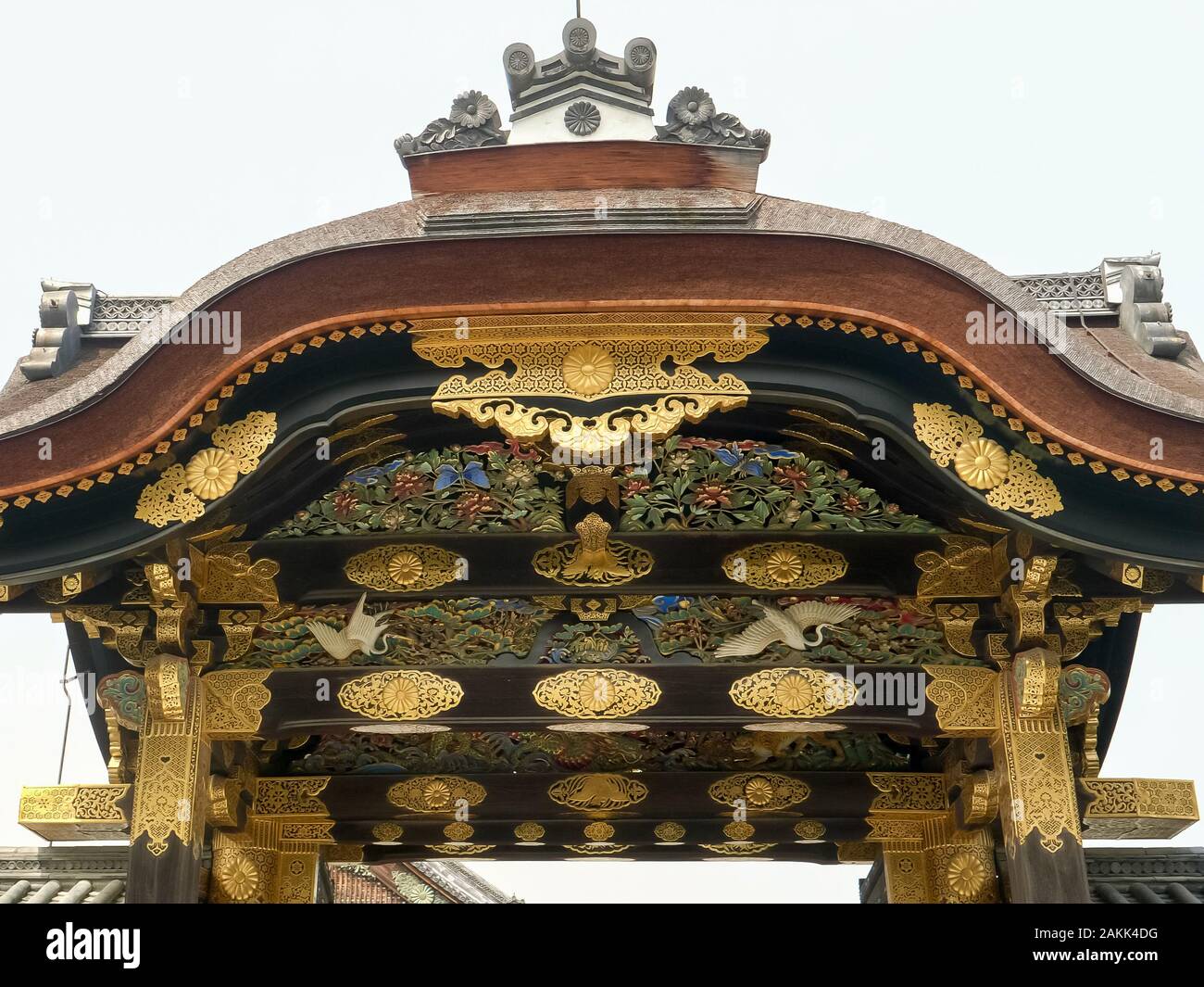 KYOTO, JAPAN - APRIL, 16, 2018: an entrance gate at nijo-jo castle in ...