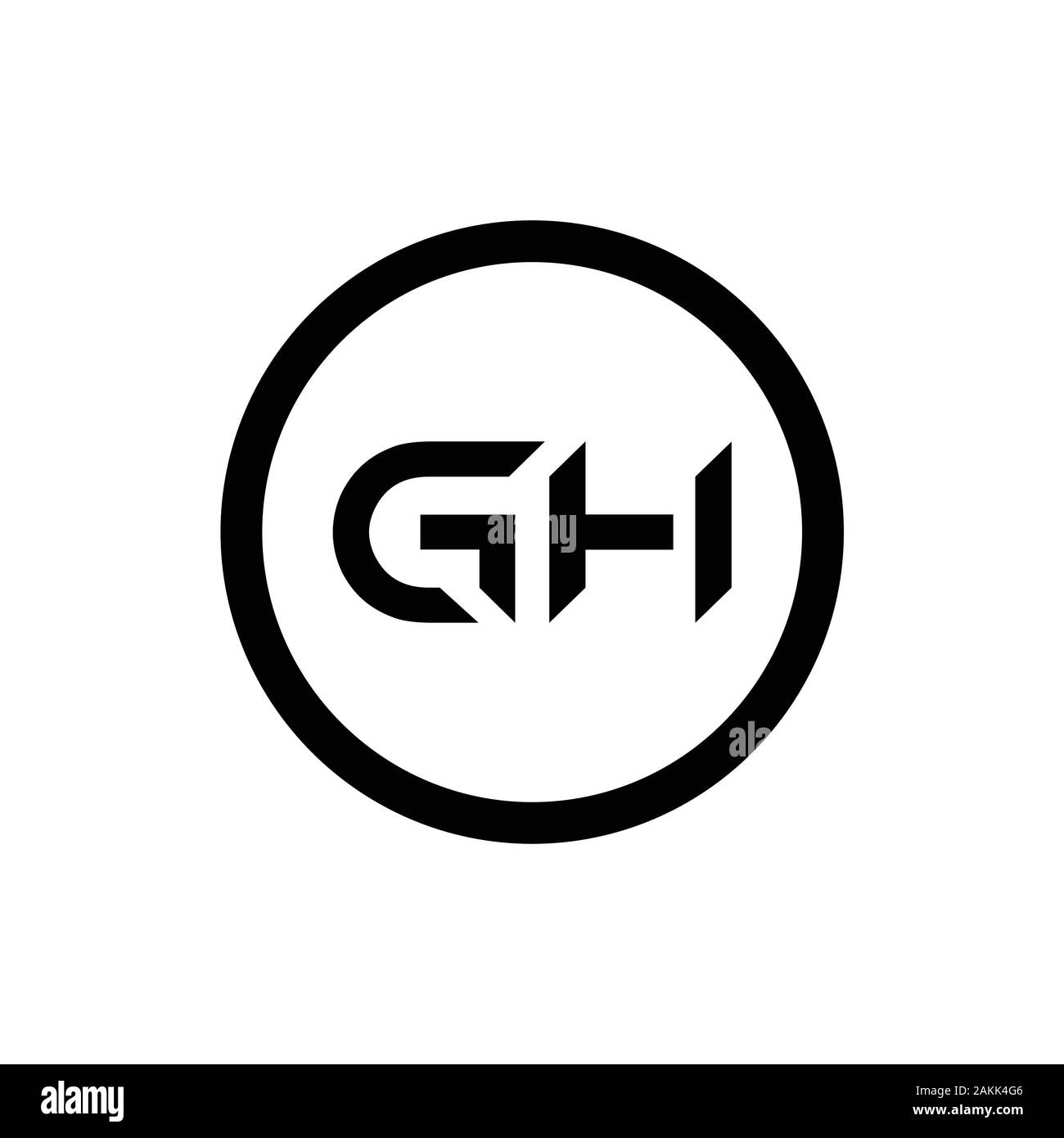 Initial GH Letter Linked Logo. GH letter Type Logo Design vector ...