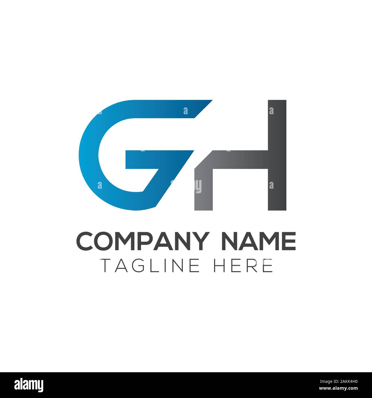 Initial GH Letter Linked Logo. GH letter Type Logo Design vector ...
