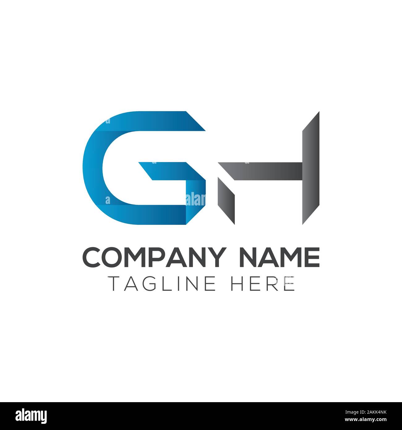 Initial GH Letter Linked Logo. GH letter Type Logo Design vector ...