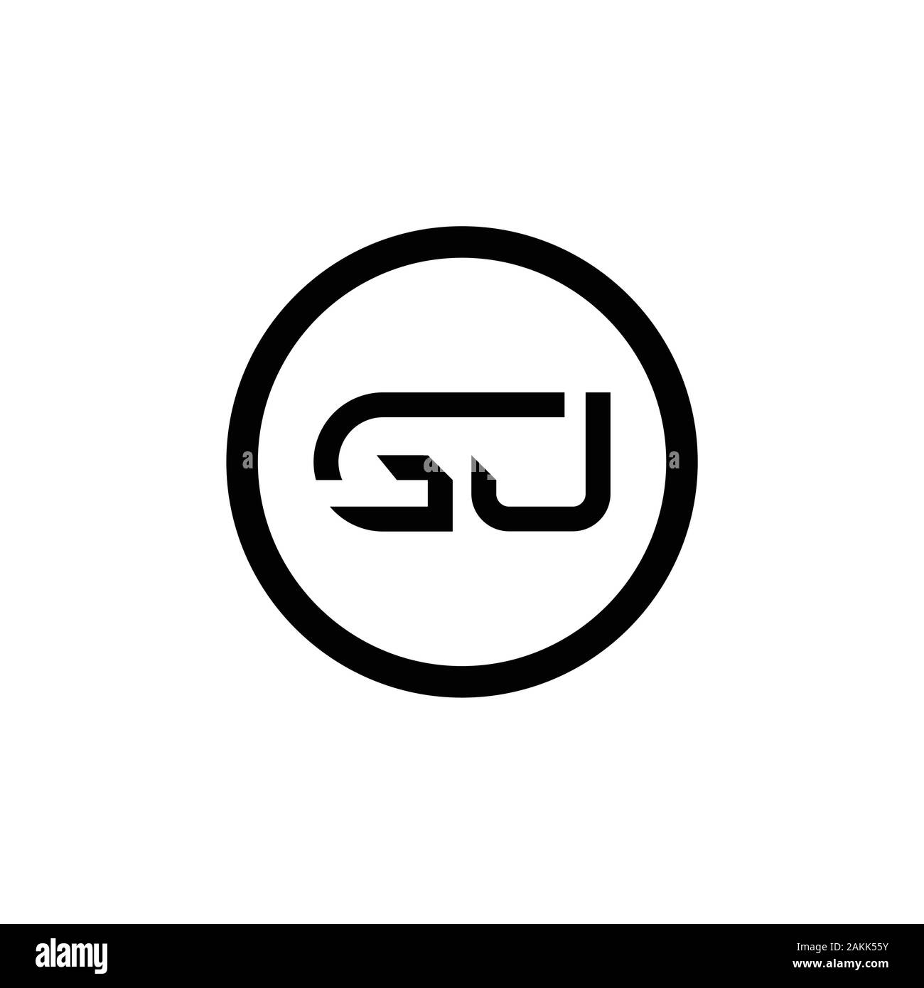 Initial GJ Letter Linked Logo. GJ letter Type Logo Design vector ...