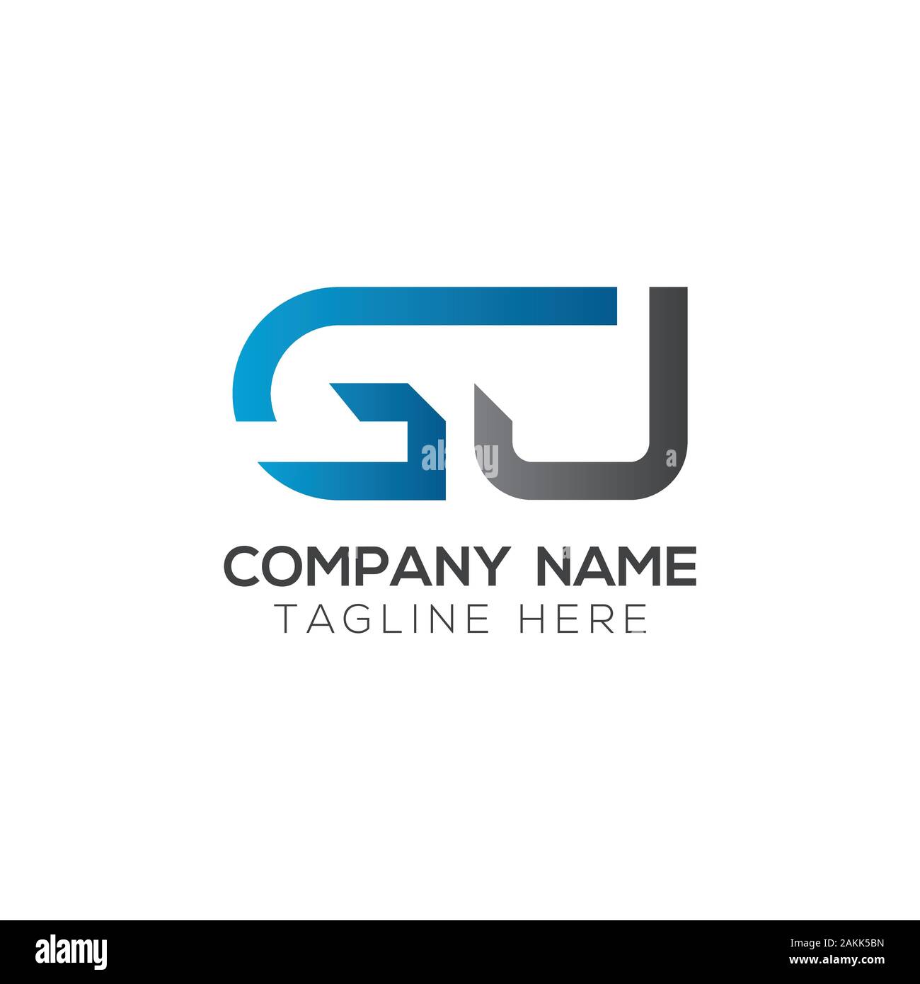 Initial GJ Letter Linked Logo. GJ letter Type Logo Design vector ...