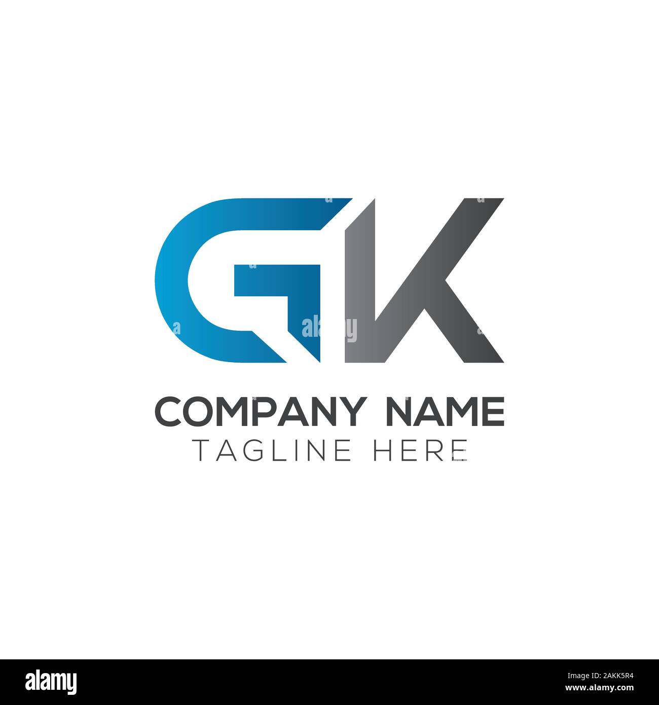 Initial GK Letter Linked Logo. GK letter Type Logo Design vector ...