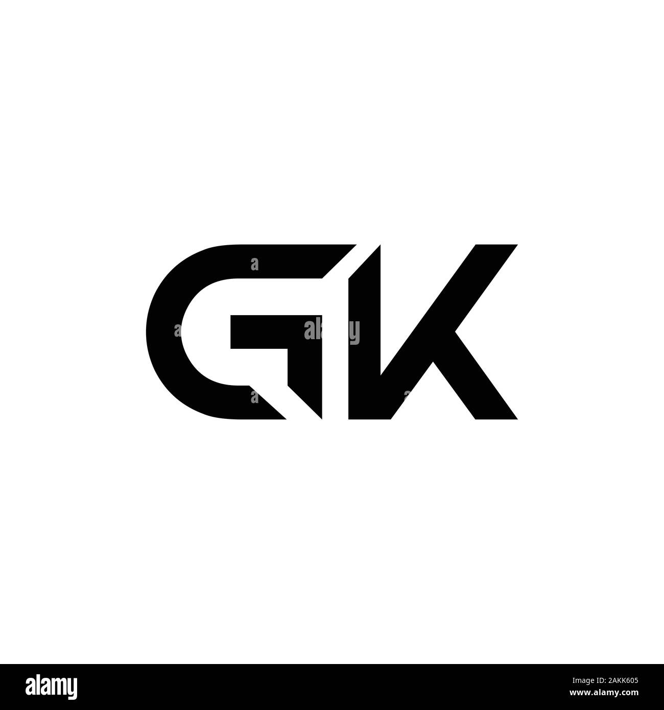 Initial GK Letter Linked Logo. GK letter Type Logo Design vector ...