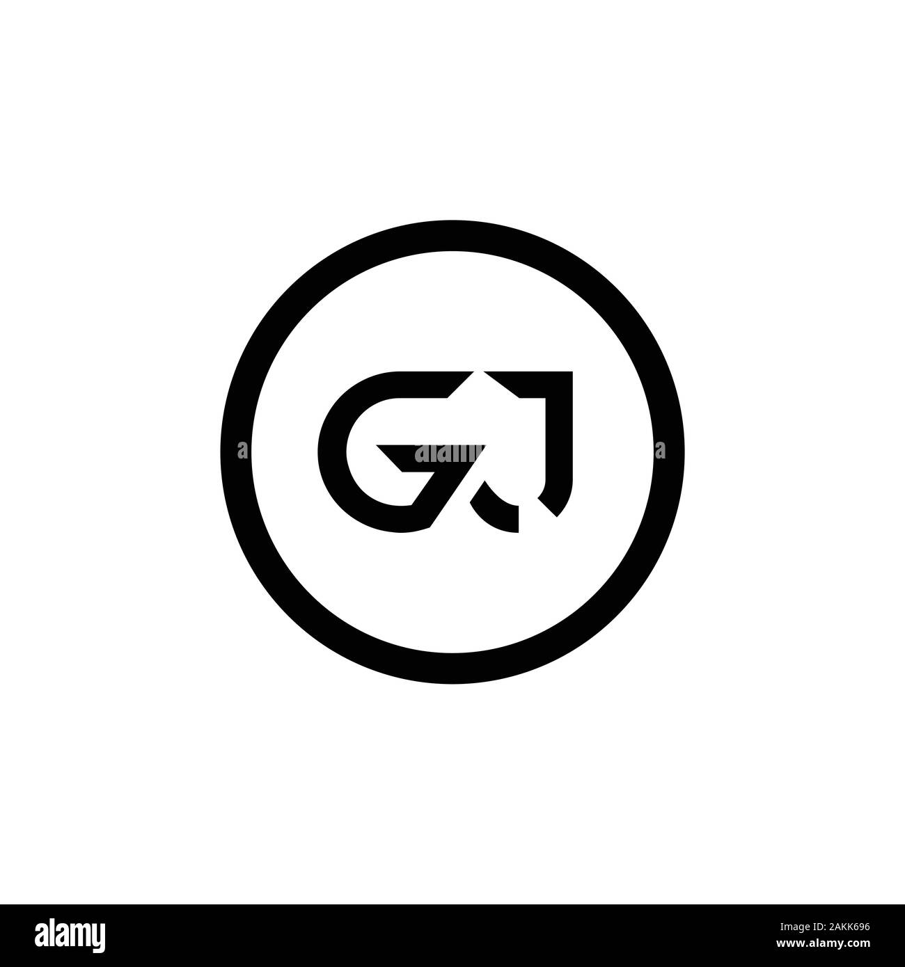 Initial GJ Letter Linked Logo. GJ letter Type Logo Design vector ...