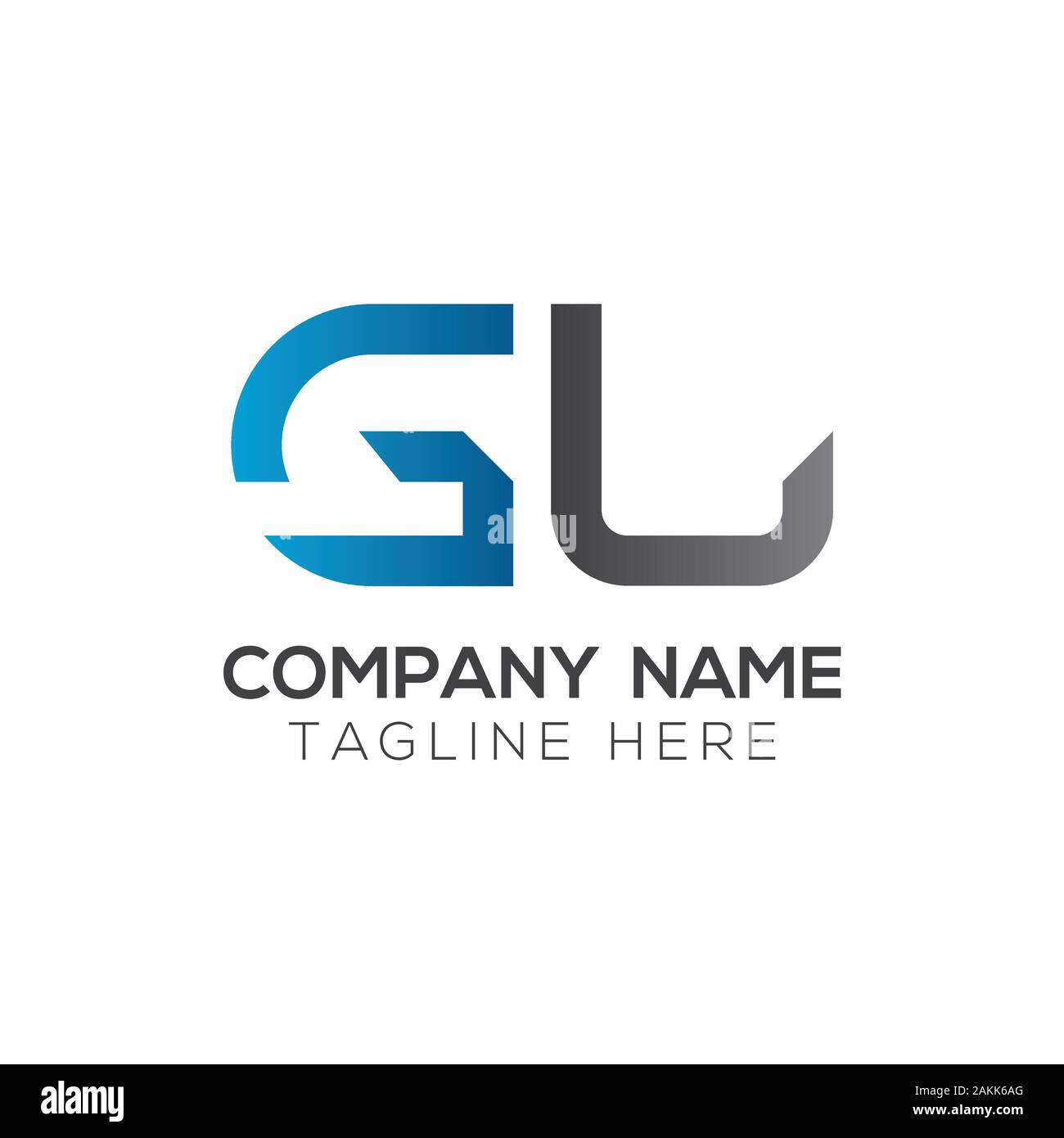 Initial GL Letter Linked Logo. GL letter Type Logo Design vector ...