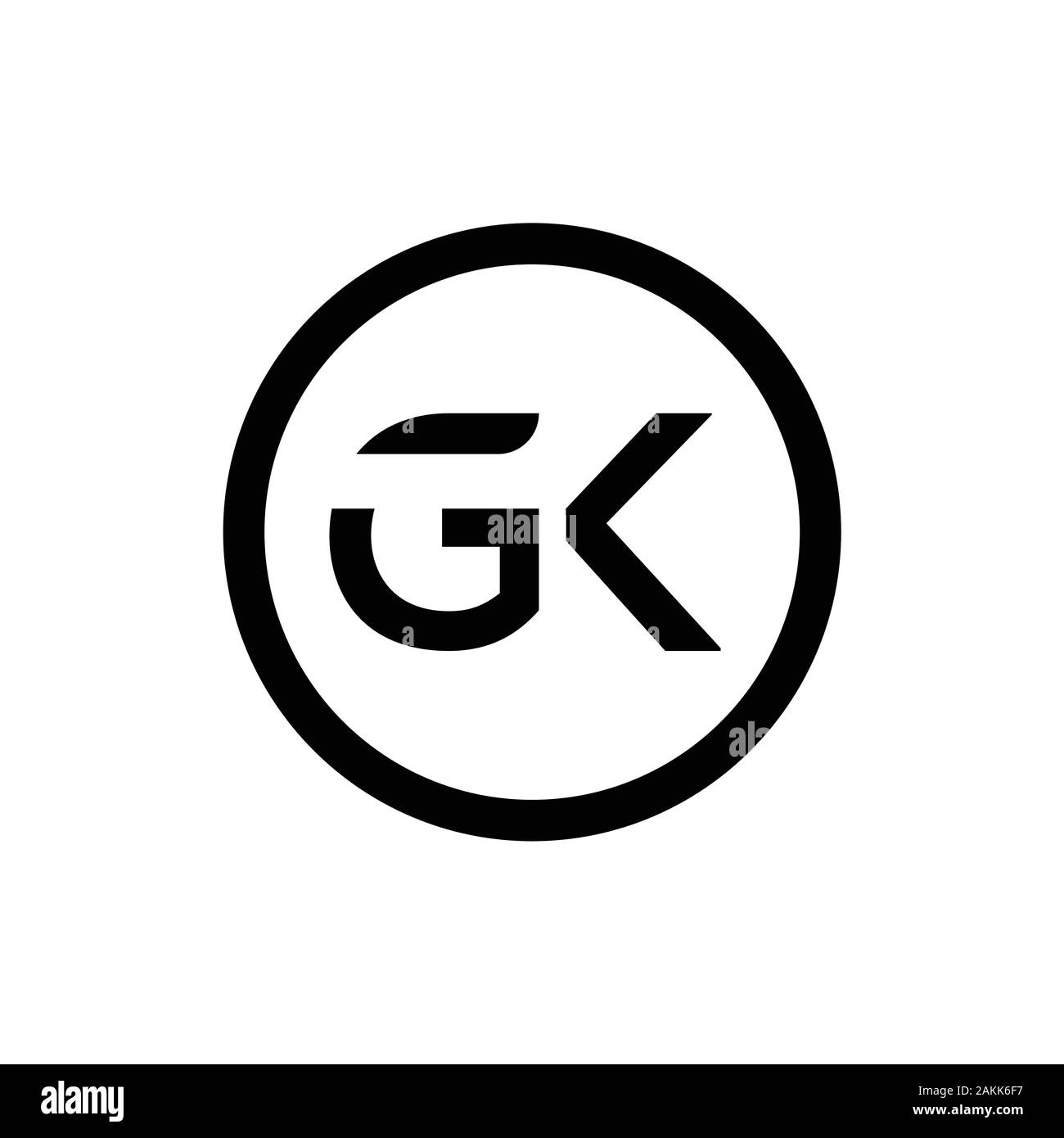 Initial GK Letter Linked Logo. GK letter Type Logo Design vector ...