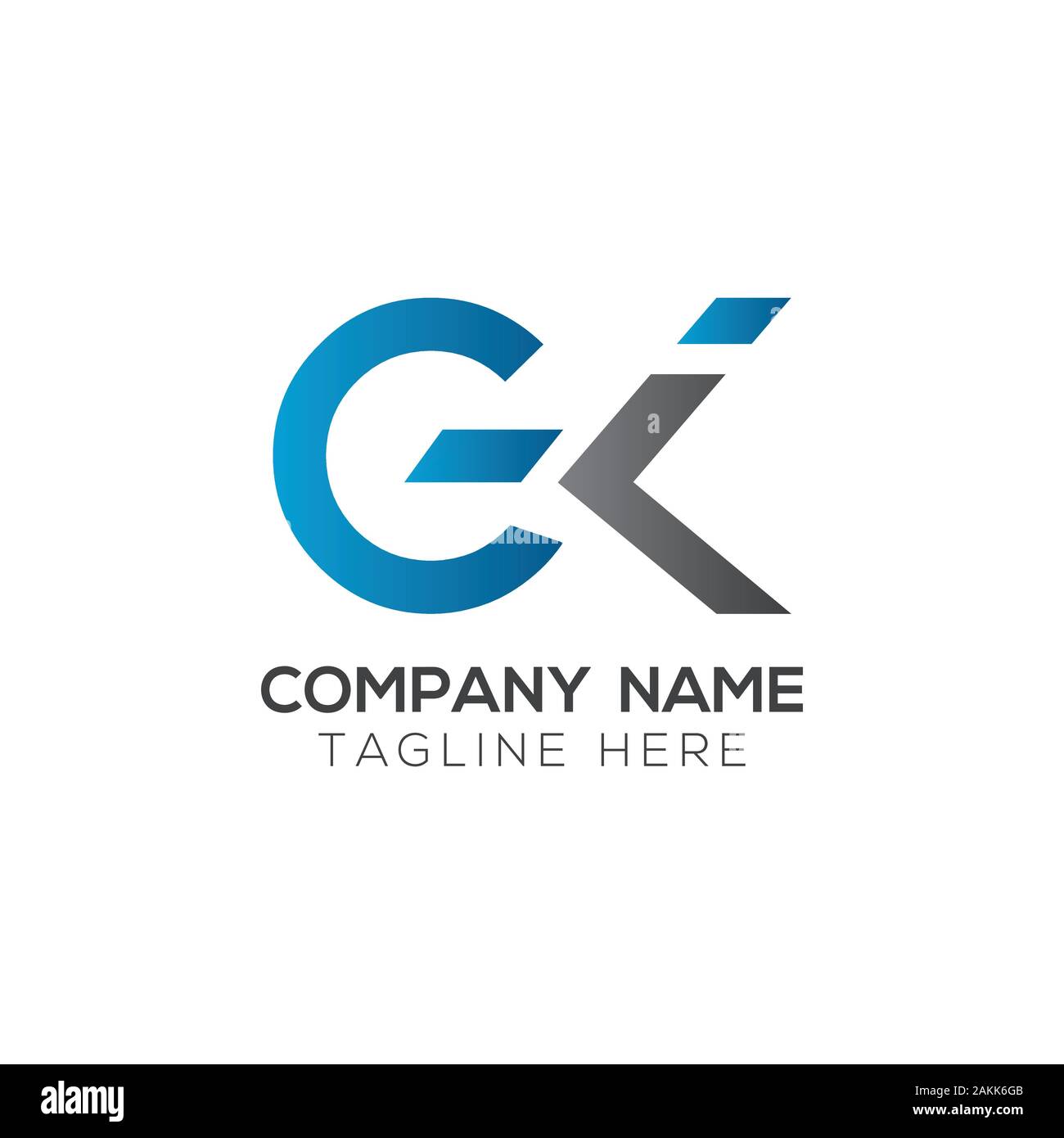 Initial GK Letter Linked Logo. GK letter Type Logo Design vector ...