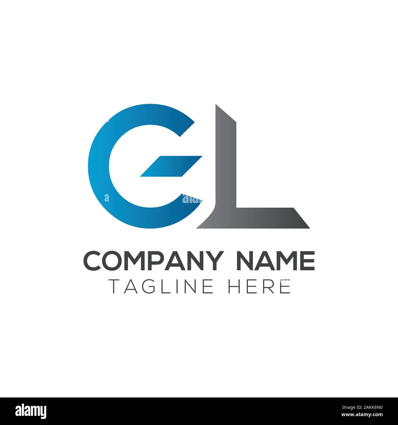 Initial GL Letter Linked Logo. GL letter Type Logo Design vector ...