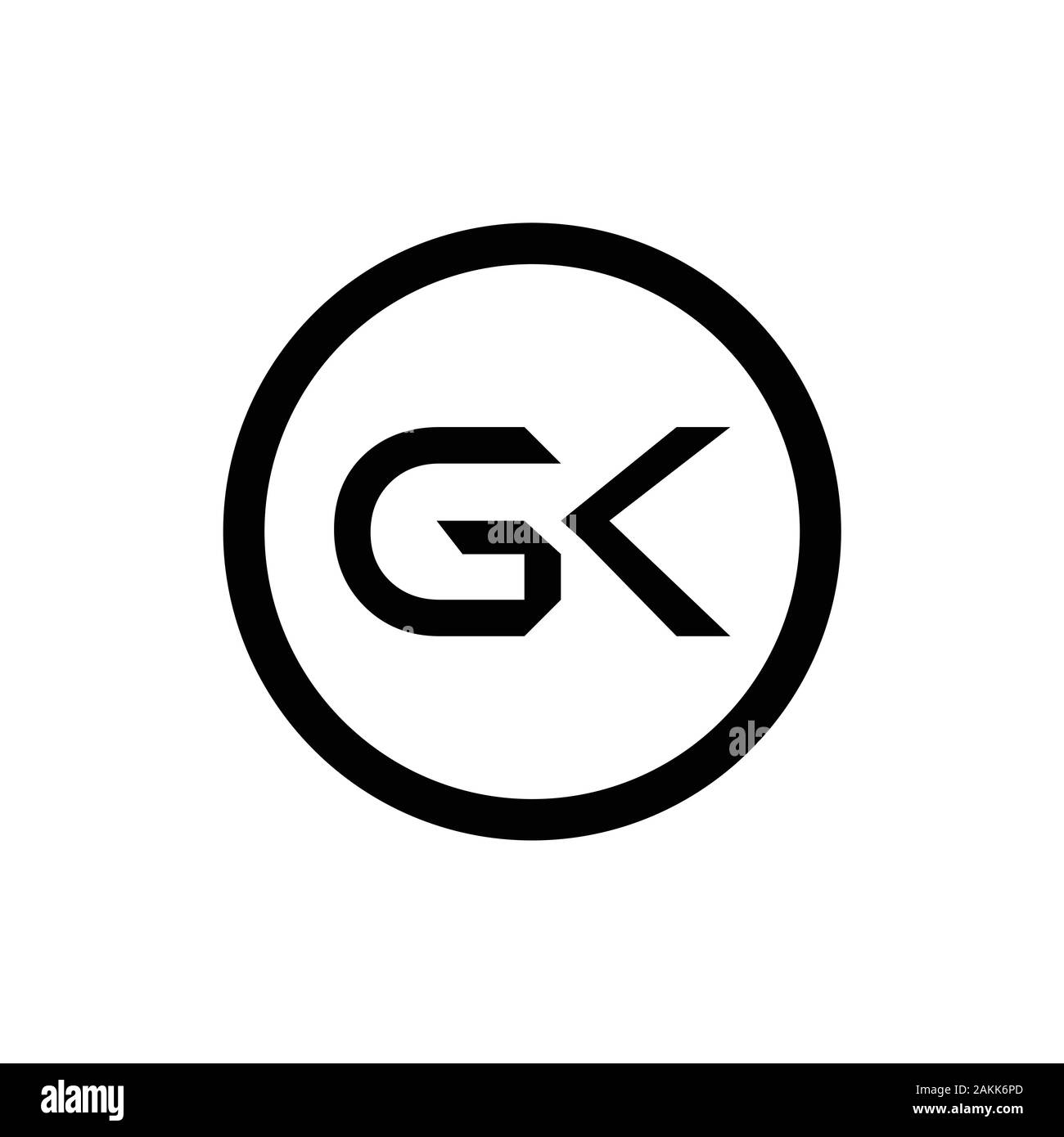 Initial GK Letter Linked Logo. GK letter Type Logo Design vector ...