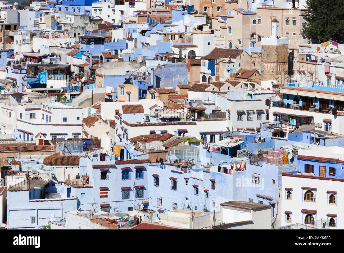 A cityscape of Chefchaouen (also known as Chaouen), Morocco Stock Photo ...