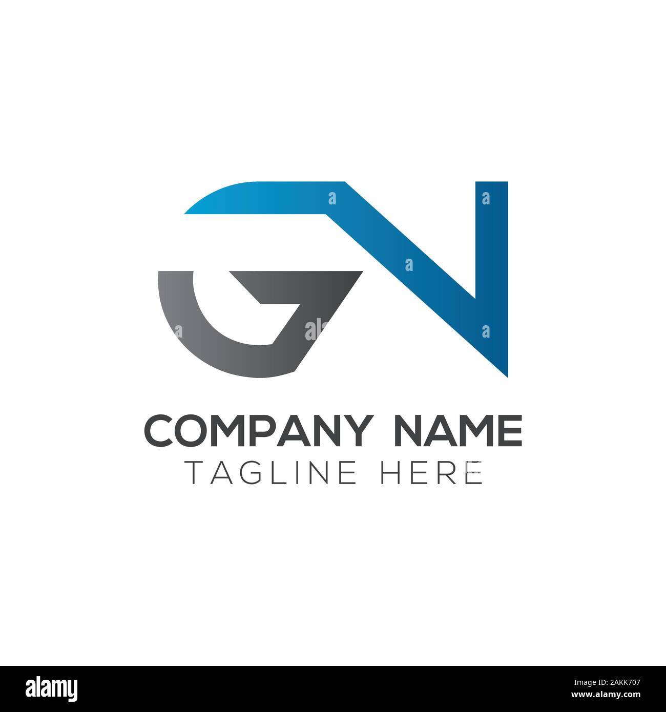 Initial GN Letter Linked Logo. GN letter Type Logo Design vector ...