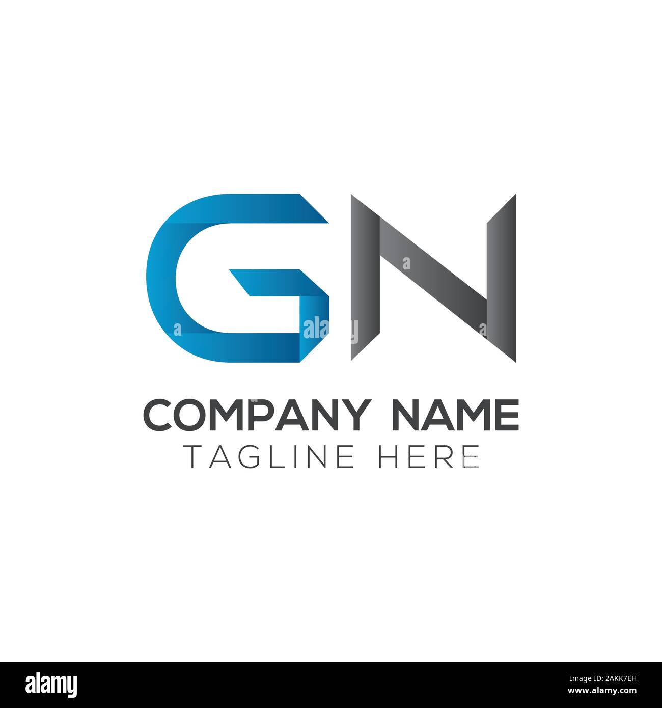 Initial GN Letter Linked Logo. GN letter Type Logo Design vector ...